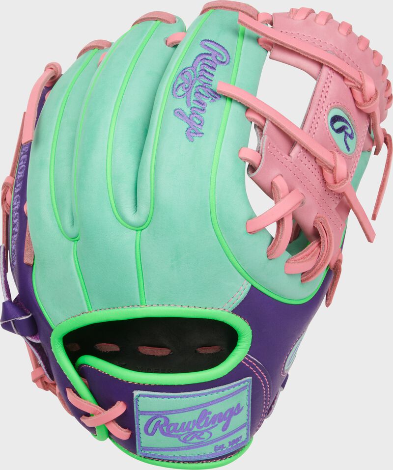 Rawlings Heart of the Hide 11.5-Inch Infield Glove | Mint/Purple/Pink ...