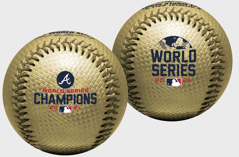2021 Atlanta Braves World Series Champions Gold Replica Baseball | Rawlings